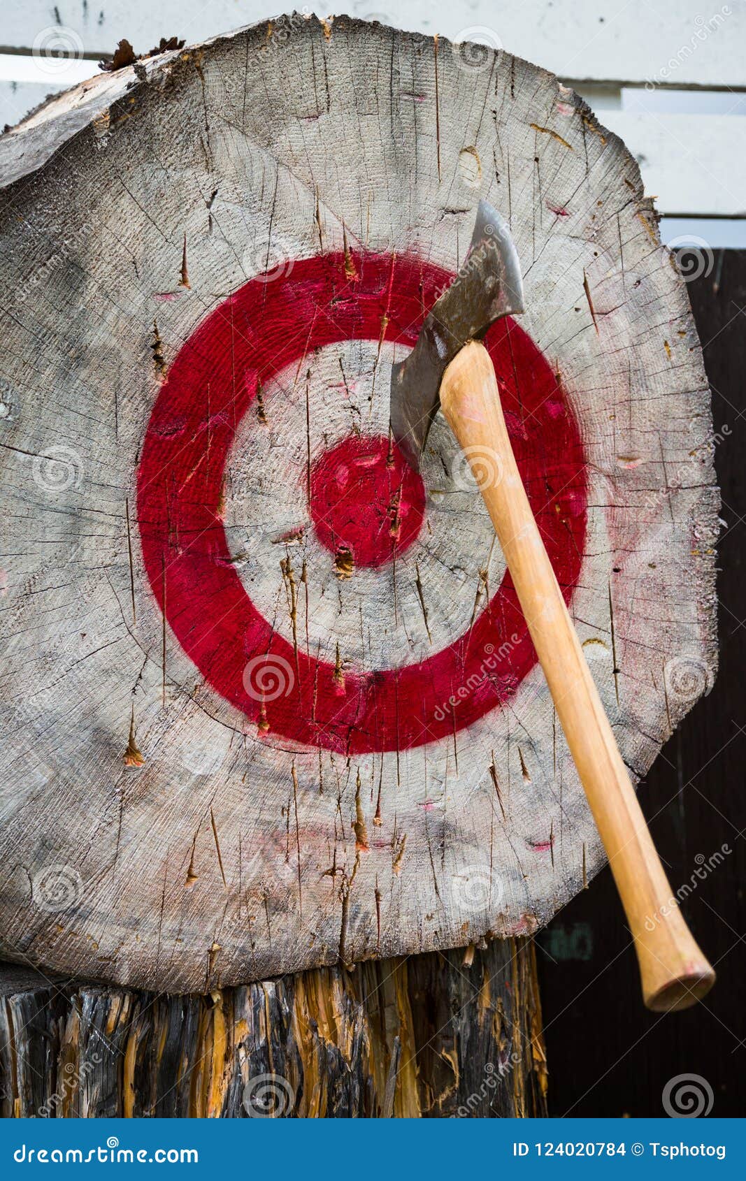 Axe in Red and White Target Stock Photo - Image of target, wood: 124020784