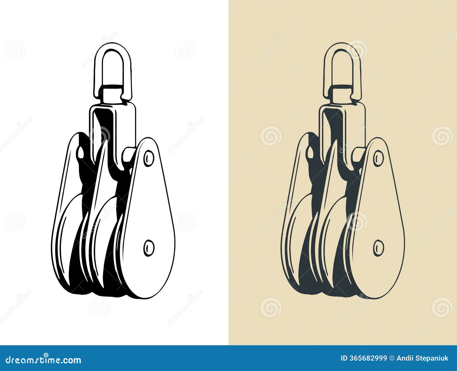 Double Blocks For Yacht Rigging Isometric Blueprints Cartoon Vector ...