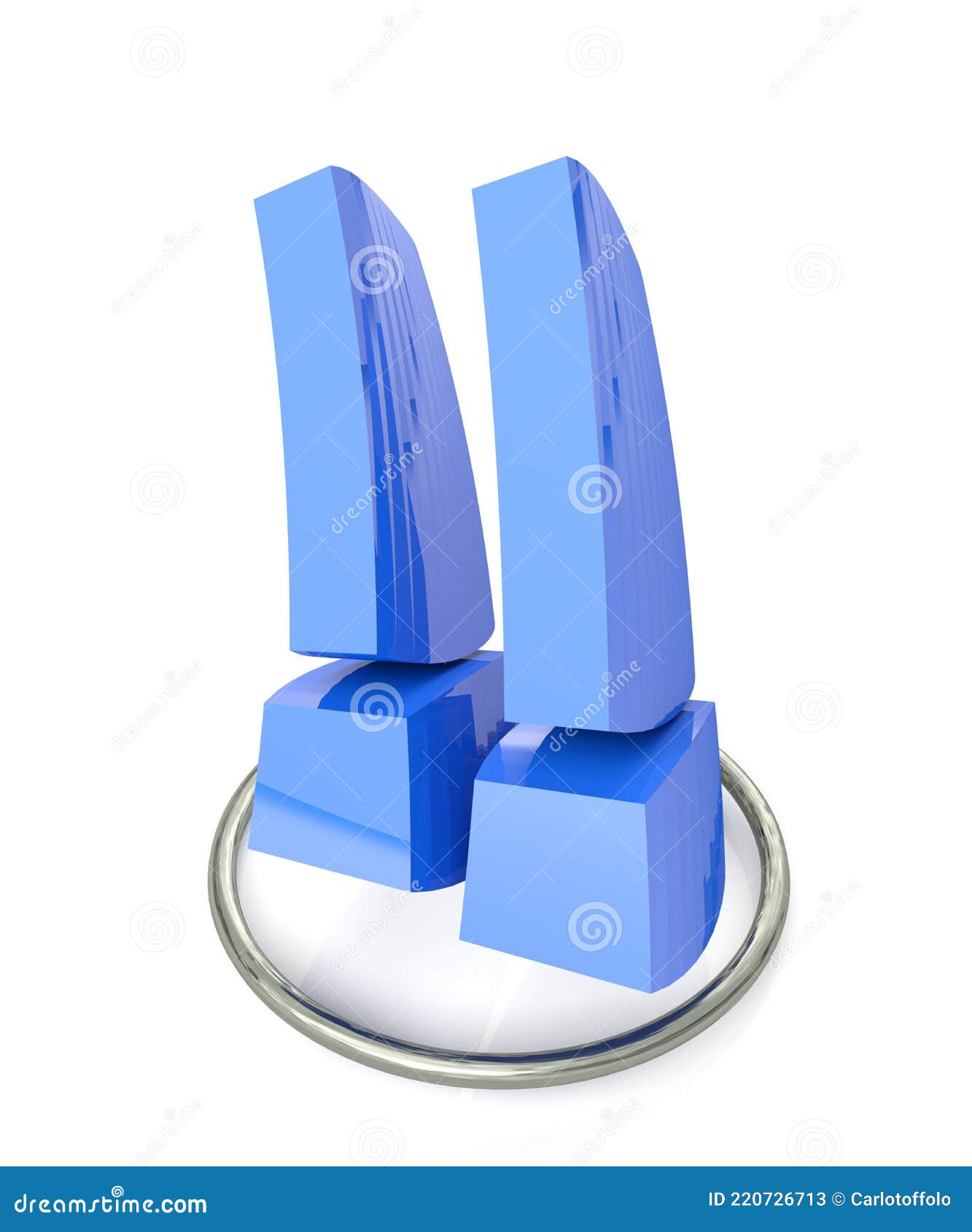 Blue Exclamation Mark Icon. Hazard Warning Symbol. Vector Illustration ...