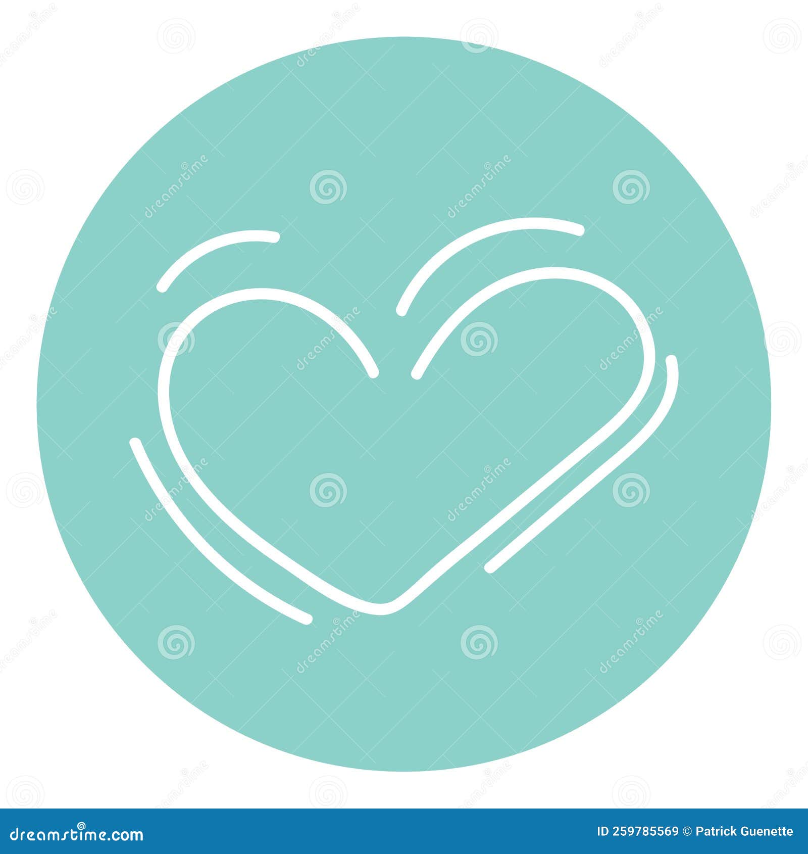 Double blue heart, icon stock vector. Illustration of repeat - 259785569