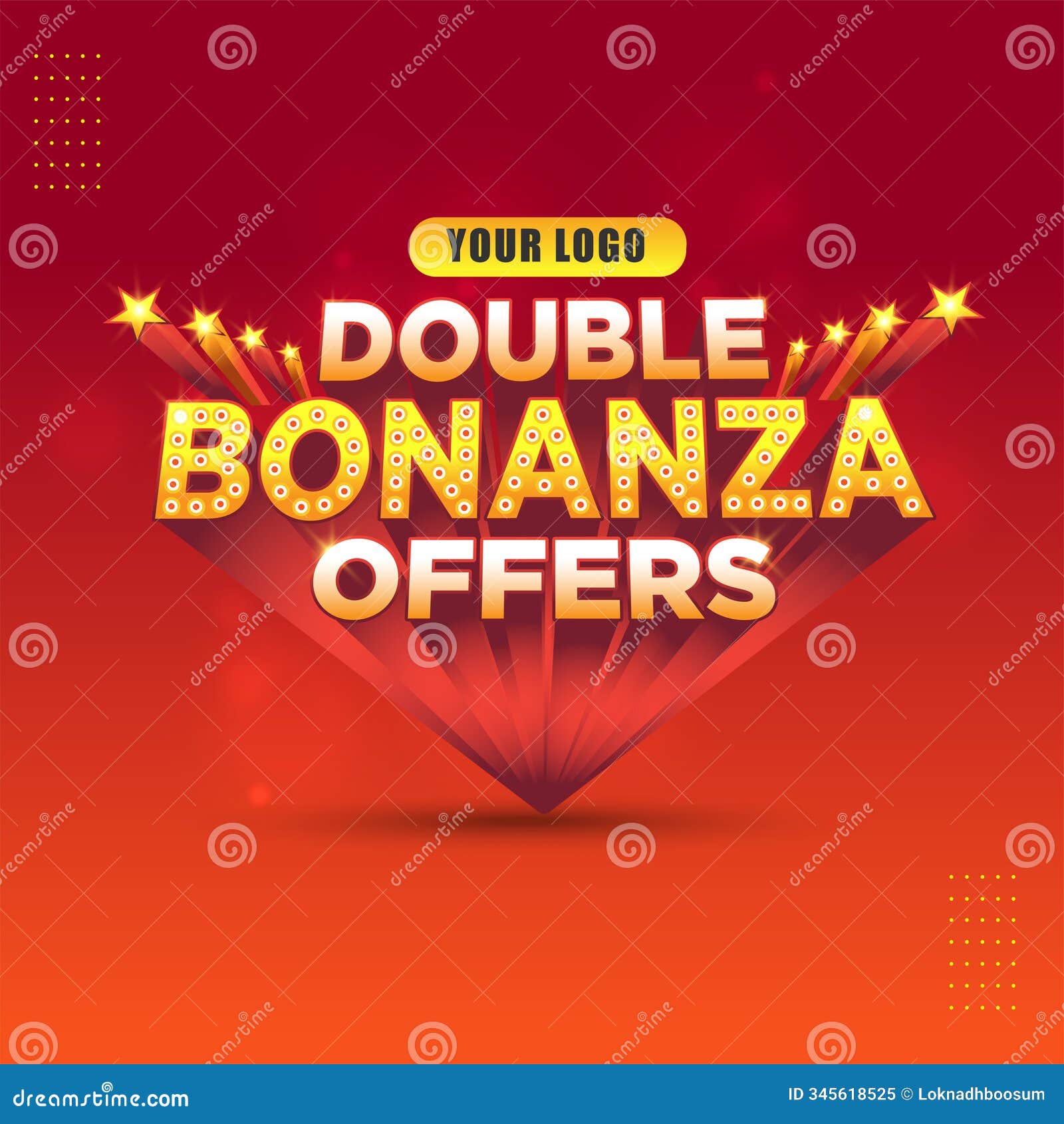 Festival Bonanza Offer 3D Extrude Logo Unit Vector Illustration ...