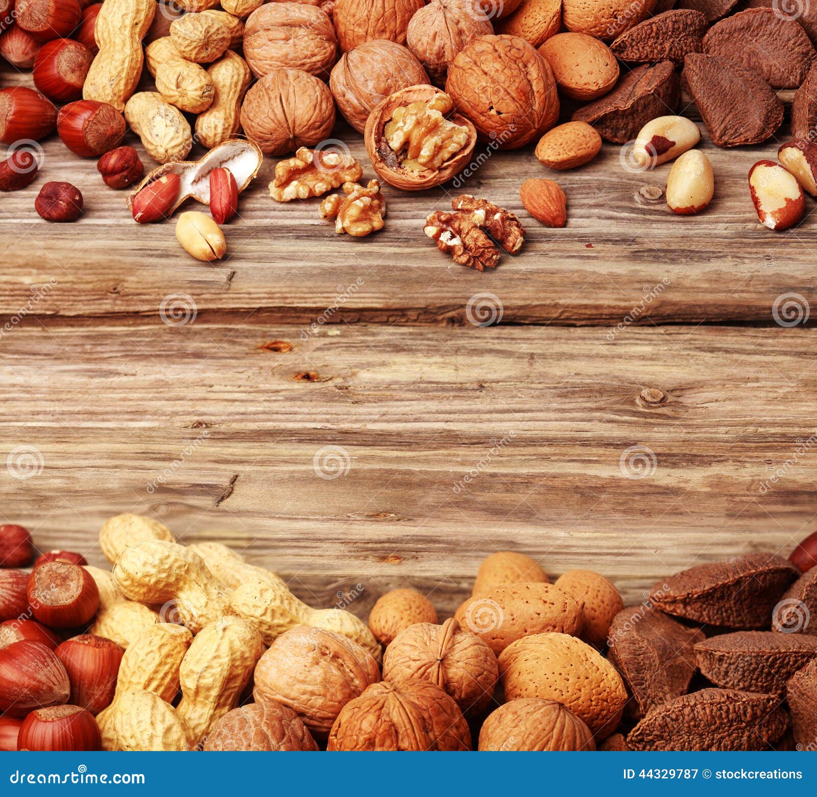 Double Border of Assorted Fresh Nuts Stock Image - Image of assorted ...