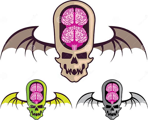 Double brain skull stock vector. Illustration of clip - 62487963