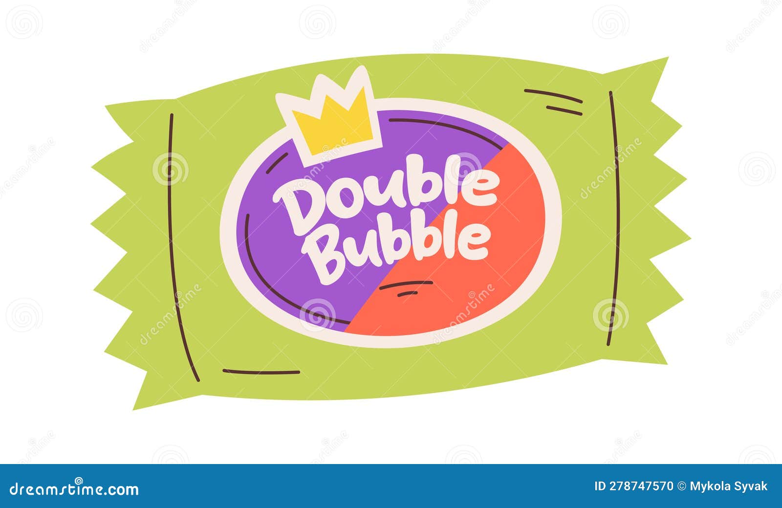 Double Bubble Gum stock vector. Illustration of fresh - 278747570