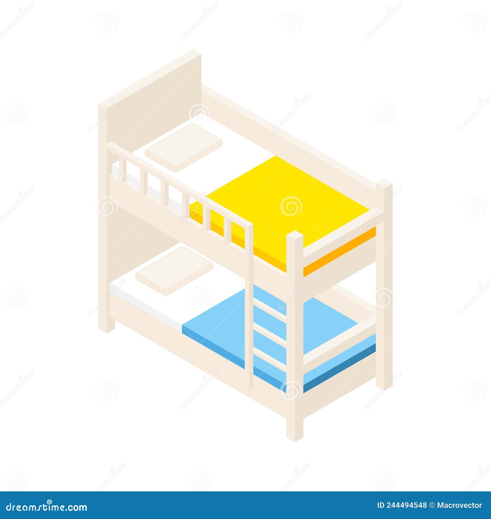 Double Bunk Bed Composition Stock Vector - Illustration of isometry ...