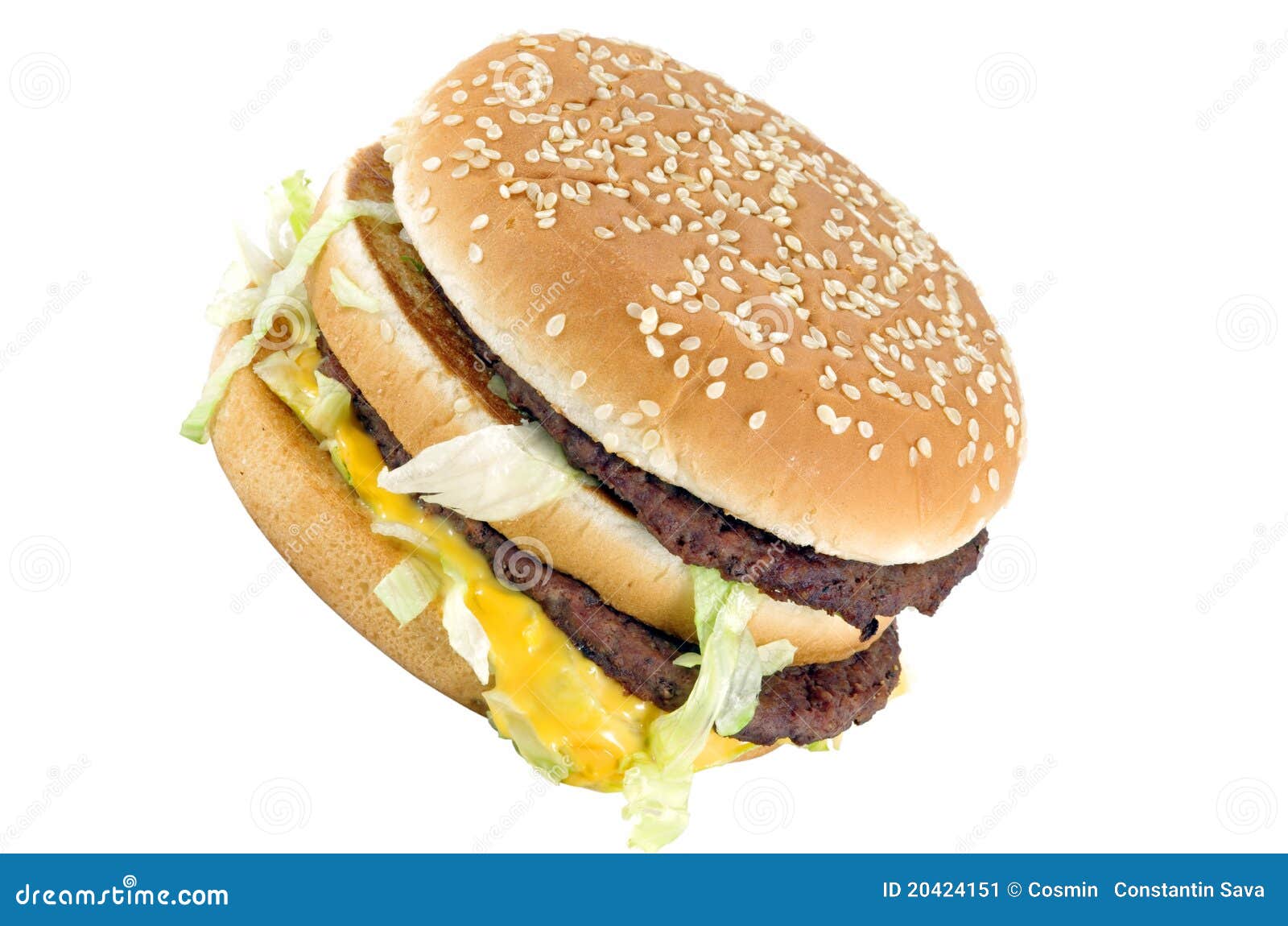 Double burger stock image. Image of american, bread, cheese - 20424151