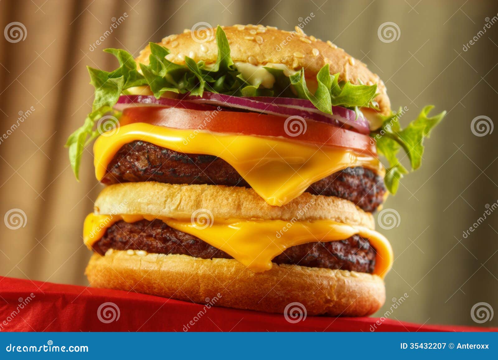 Double burger stock image. Image of cheese, meat, grilled - 35432207