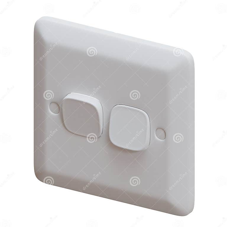 Double Button Switch 3D Illustration Stock Illustration - Illustration ...