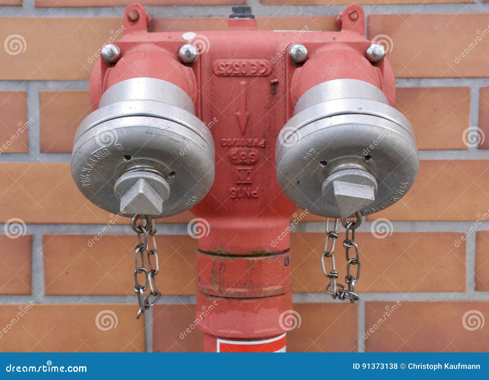 Double Capped Red Fire Hydrant Stock Photo - Image of closeup, shut ...