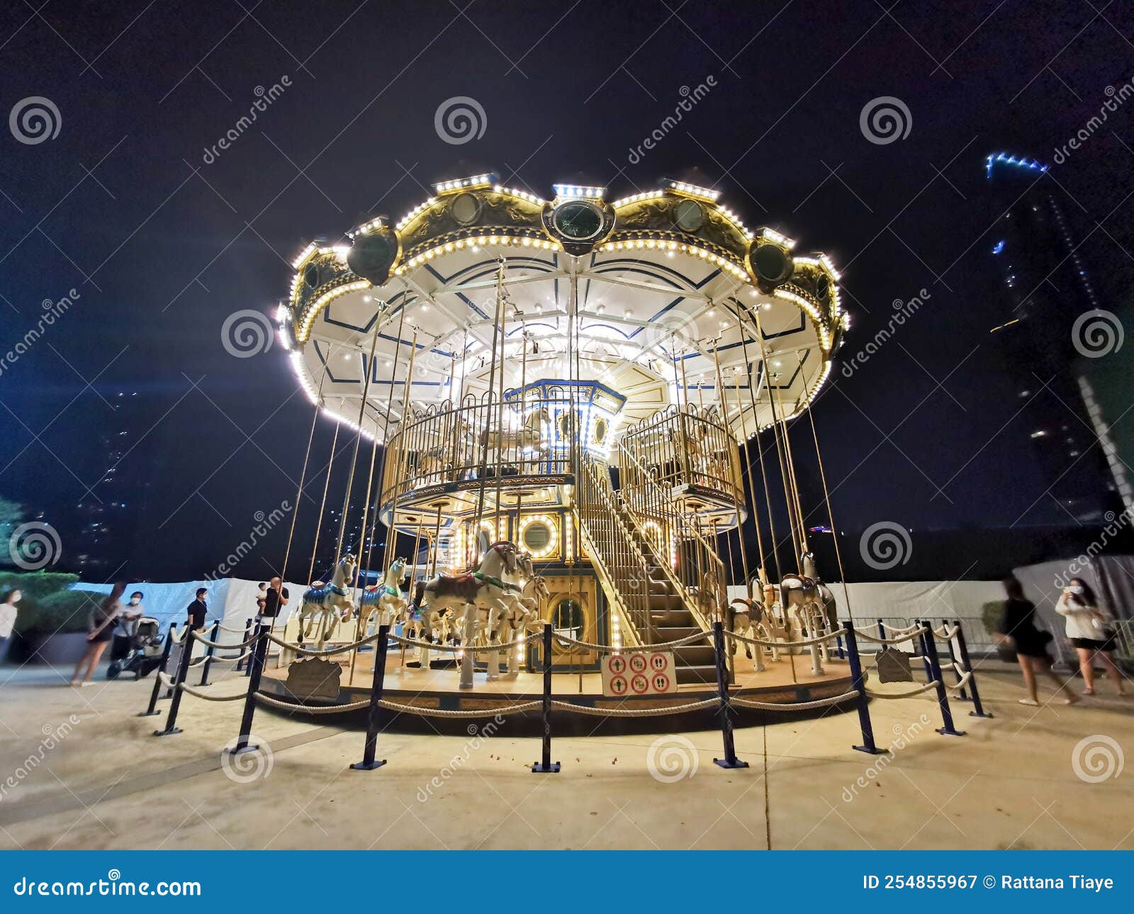 Double Carousel at Night Time, Bangkok, Thailand Editorial Photography ...