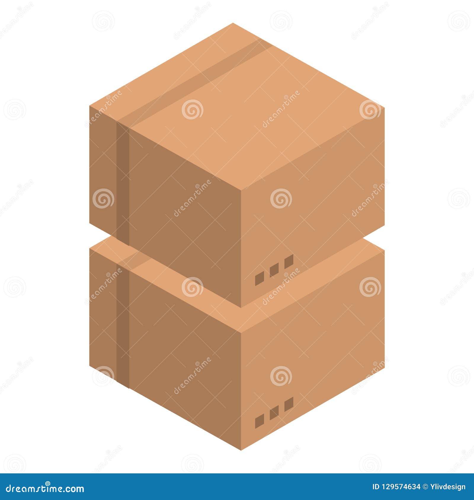 Double Carton Box Icon, Isometric Style Stock Vector - Illustration of ...