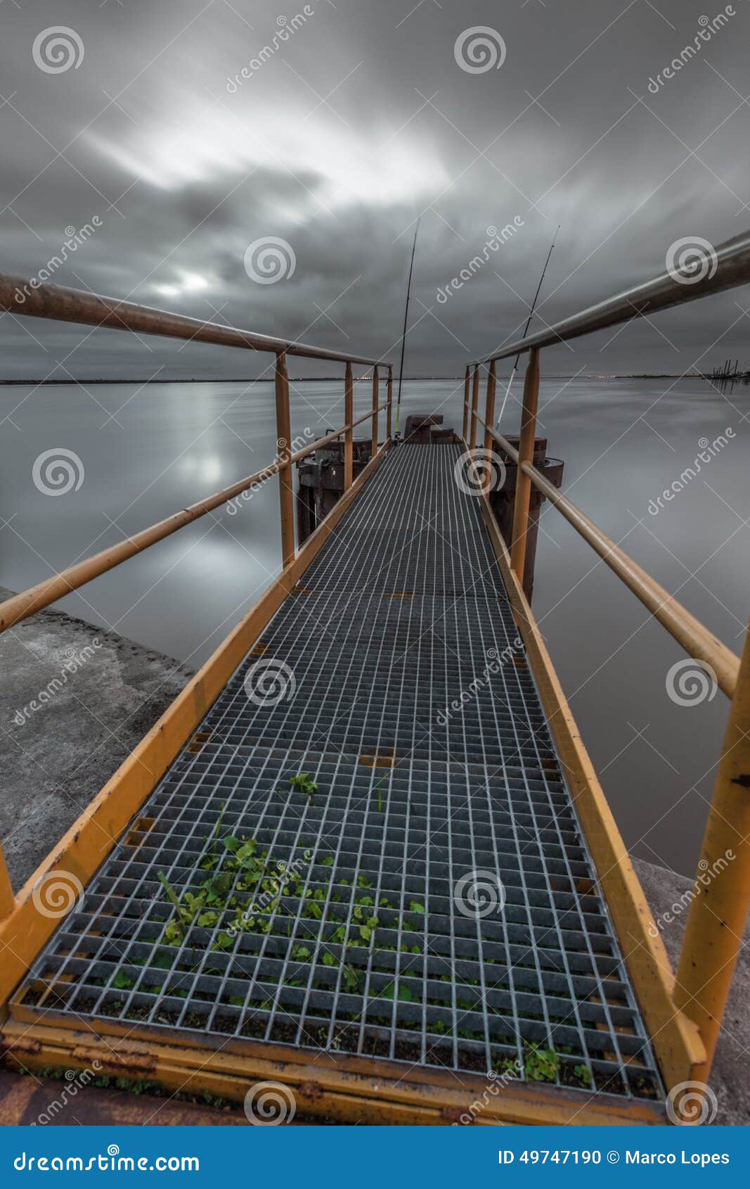 Double Catch stock photo. Image of pier, sunrise, clouds - 49747190