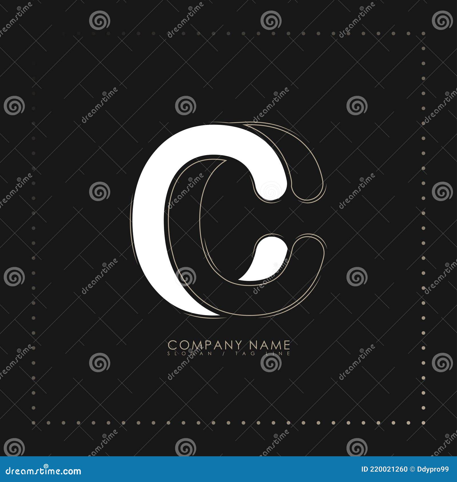 Double `CC` Logo. the Design Consists of only One Continuous Line that ...