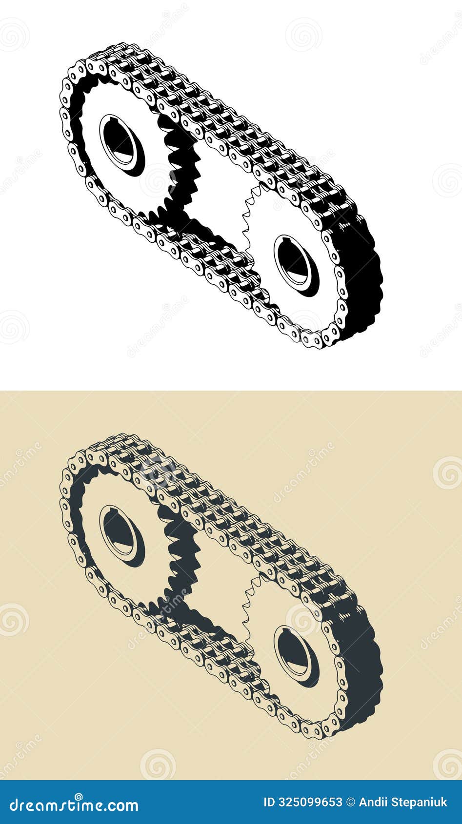 A Chain Drive Vector Or Color Illustration | CartoonDealer.com #160148810