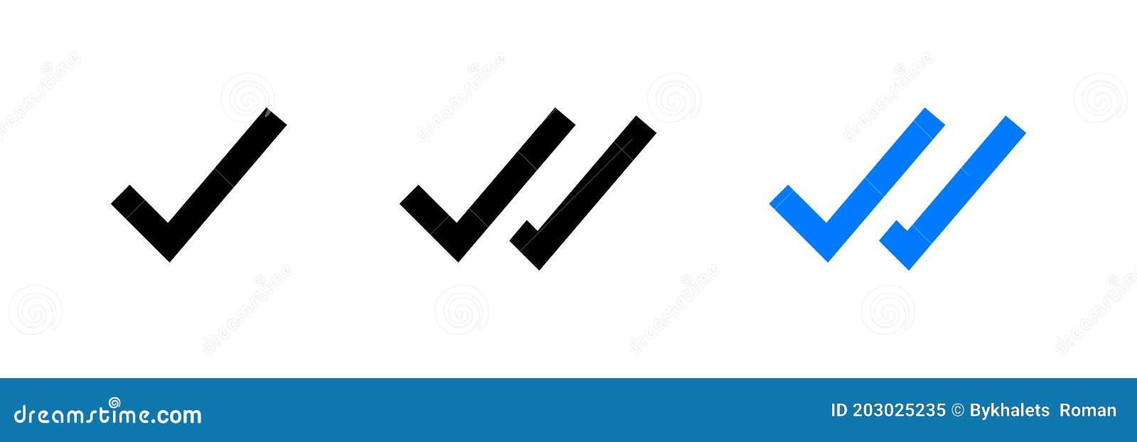 Double Check Icon. Vector Isolated Web Sign Symbols. Double Checkmark ...