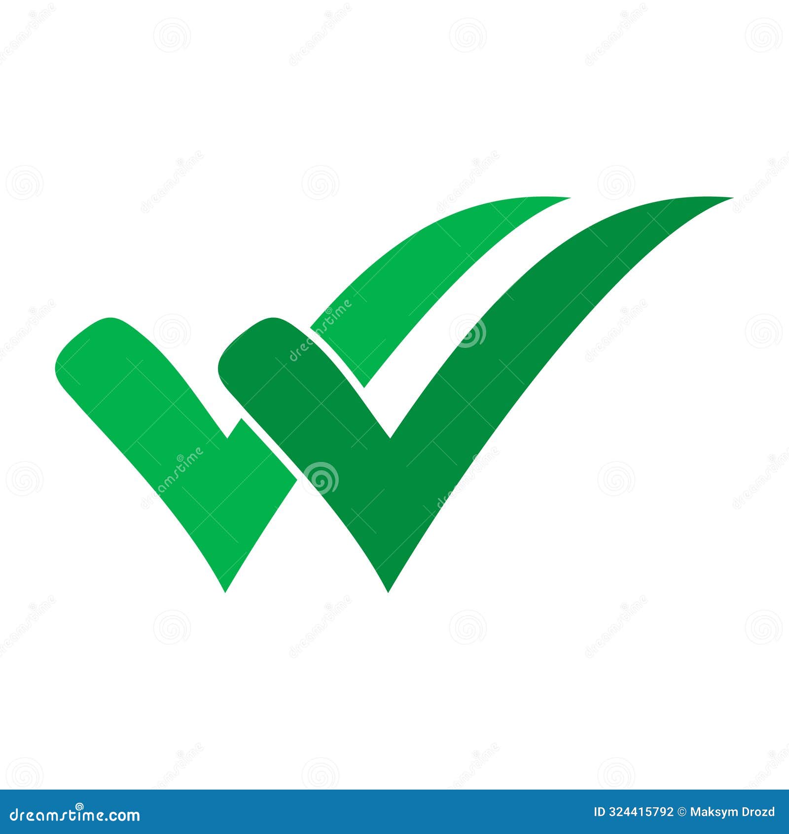 Double Checking Icon. Green Double Tick, Check Mark. Flat Done Sticker ...