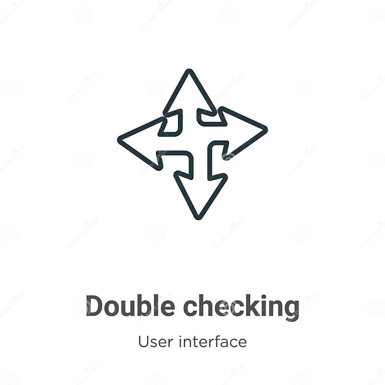 Double Checking Outline Vector Icon. Thin Line Black Double Checking ...