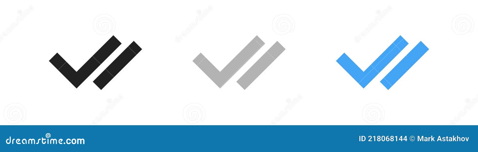 Double Checkmark Icon Set. Vector Seen Message Symbols Stock Vector ...
