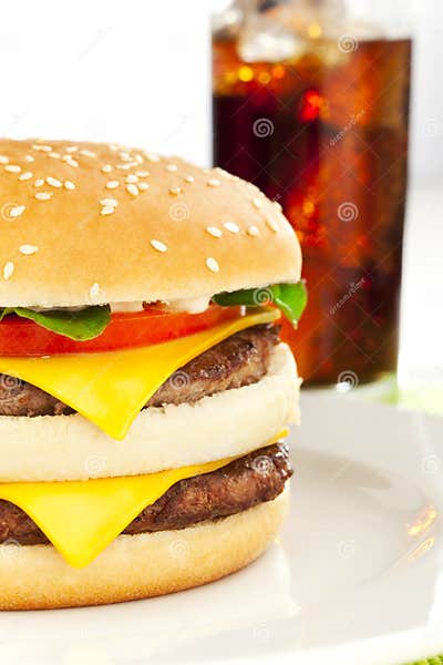Double cheese burger stock image. Image of culture, classic - 8548567