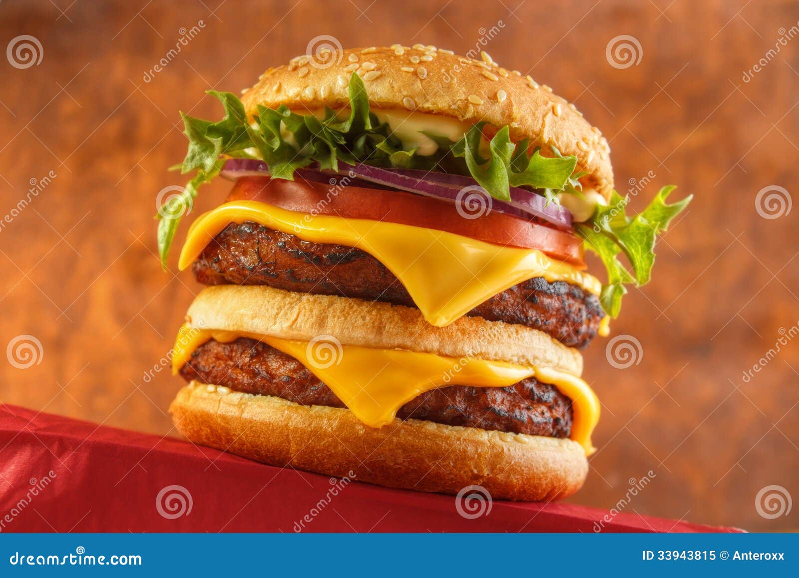 Double cheeseburger stock image. Image of tomato, american - 33943815