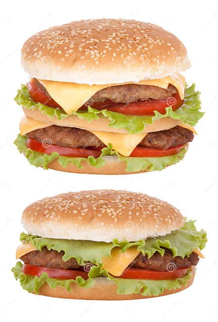 Double Cheeseburger Fast Food Stock Photo - Image of isolated ...