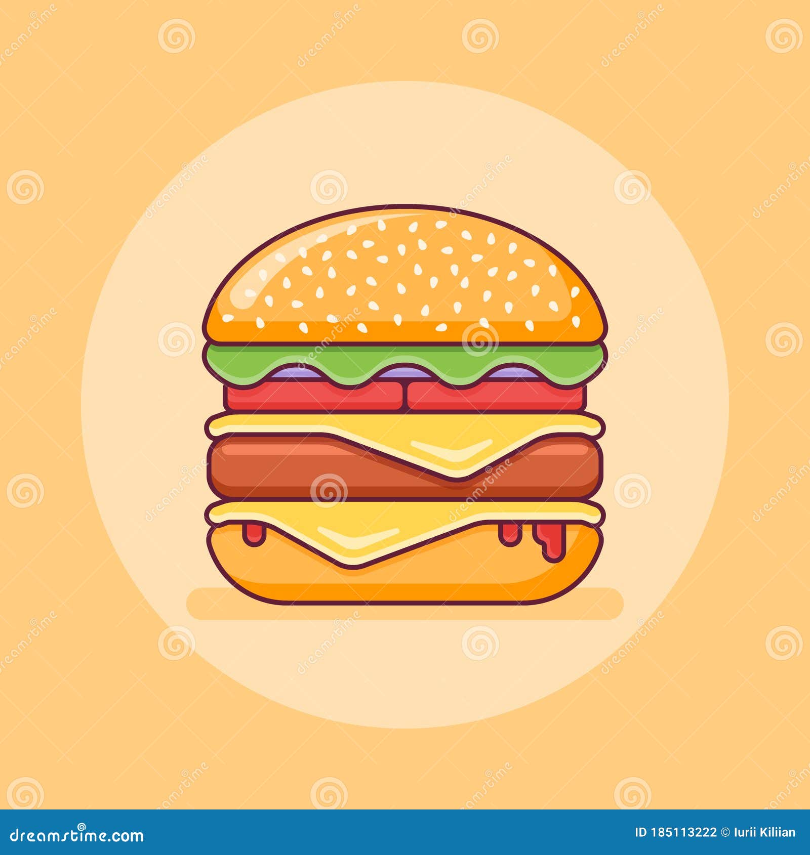 Double Cheeseburger. Royalty-Free Cartoon | CartoonDealer.com #85605335