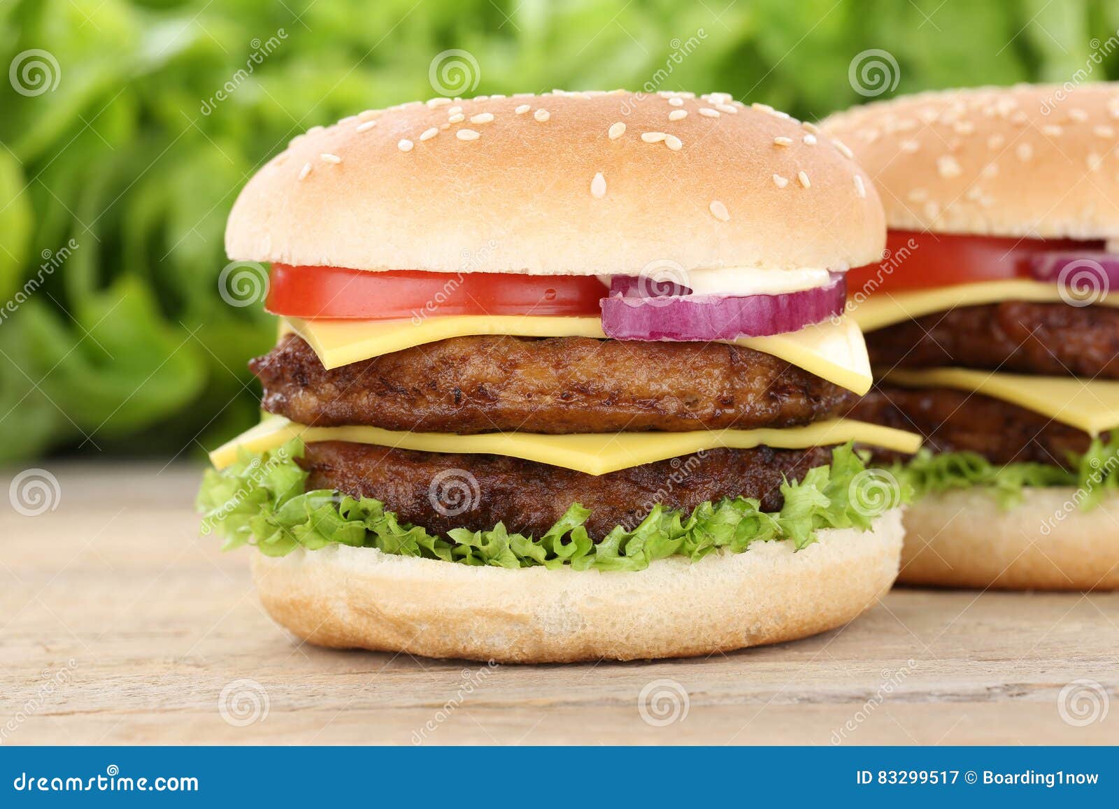 Double Cheeseburger Hamburger Fresh Burger Tomatoes Cheese Stock Image ...