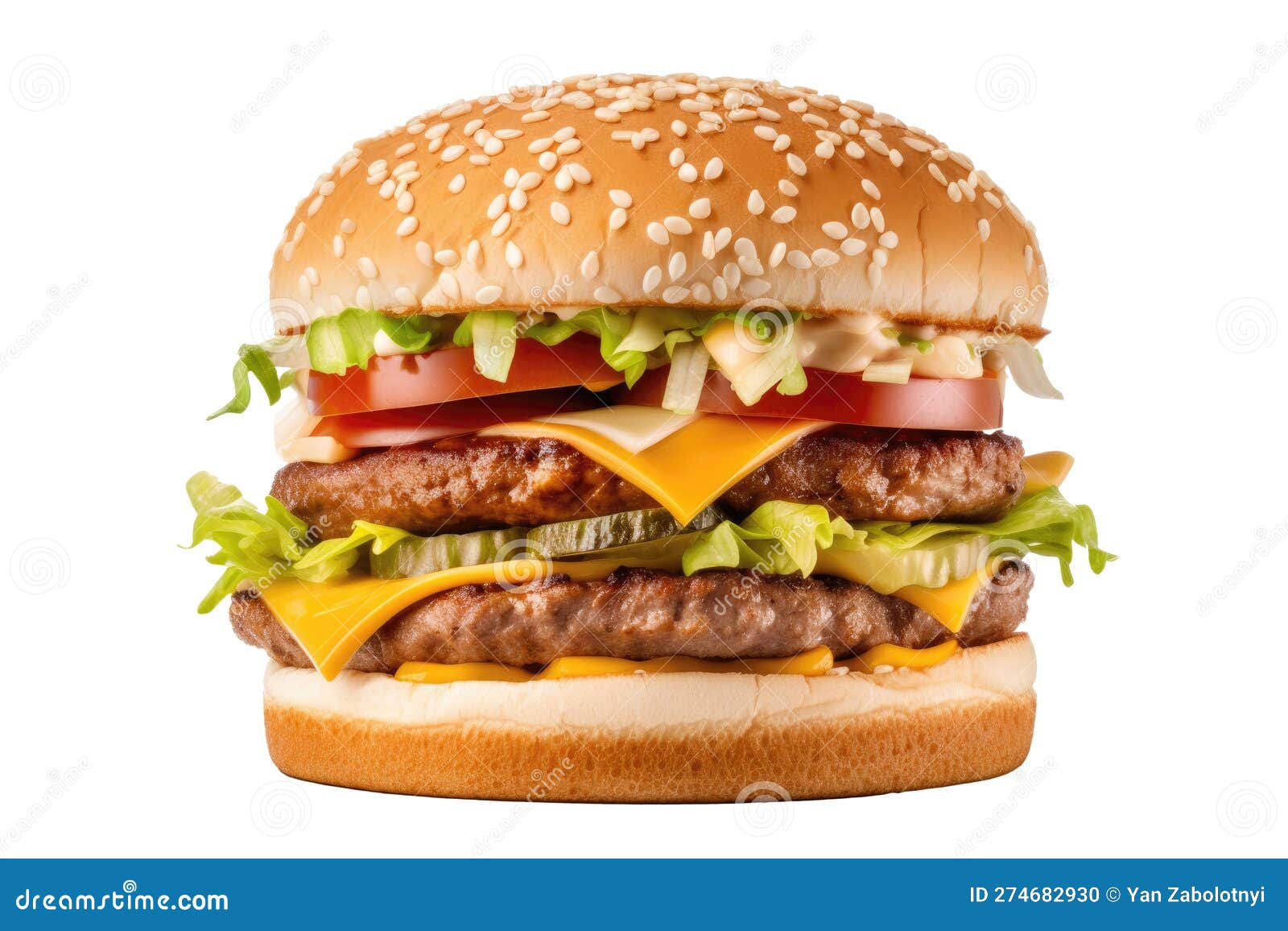 Double Cheeseburger on Isolated Transparent Background, Png. Generative ...