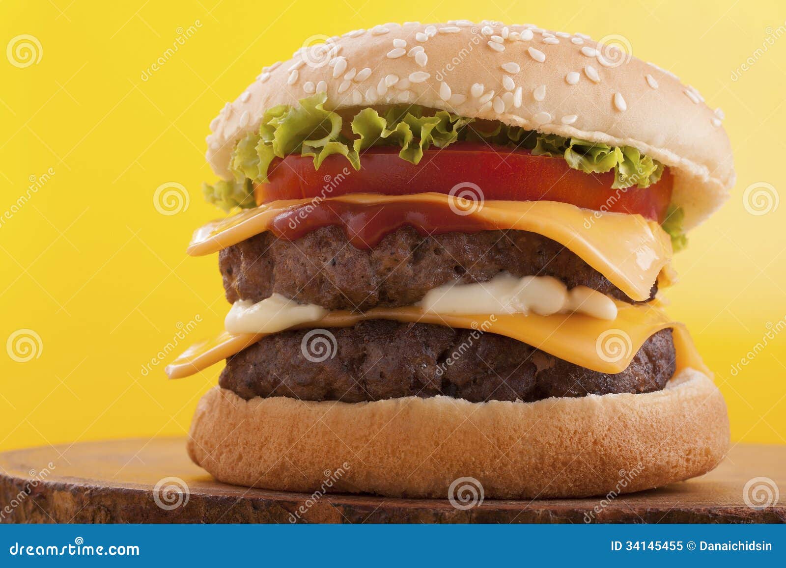 Double Cheeseburger stock image. Image of tomato, cuisine - 34145455