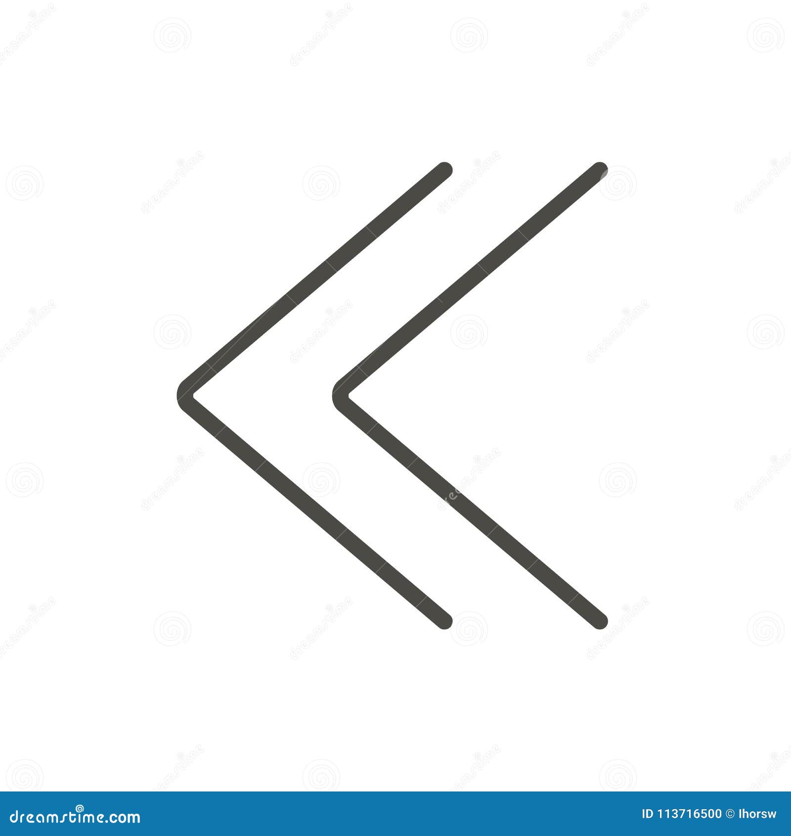 Double Chevrons Icon Vector. Previous Line Symbol Stock Vector ...