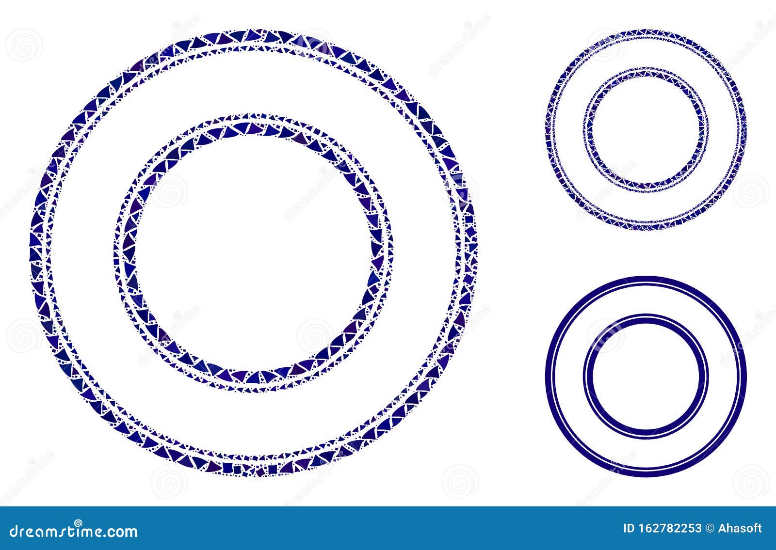 Double Circle Frame Composition Icon of Bumpy Items Stock Illustration ...
