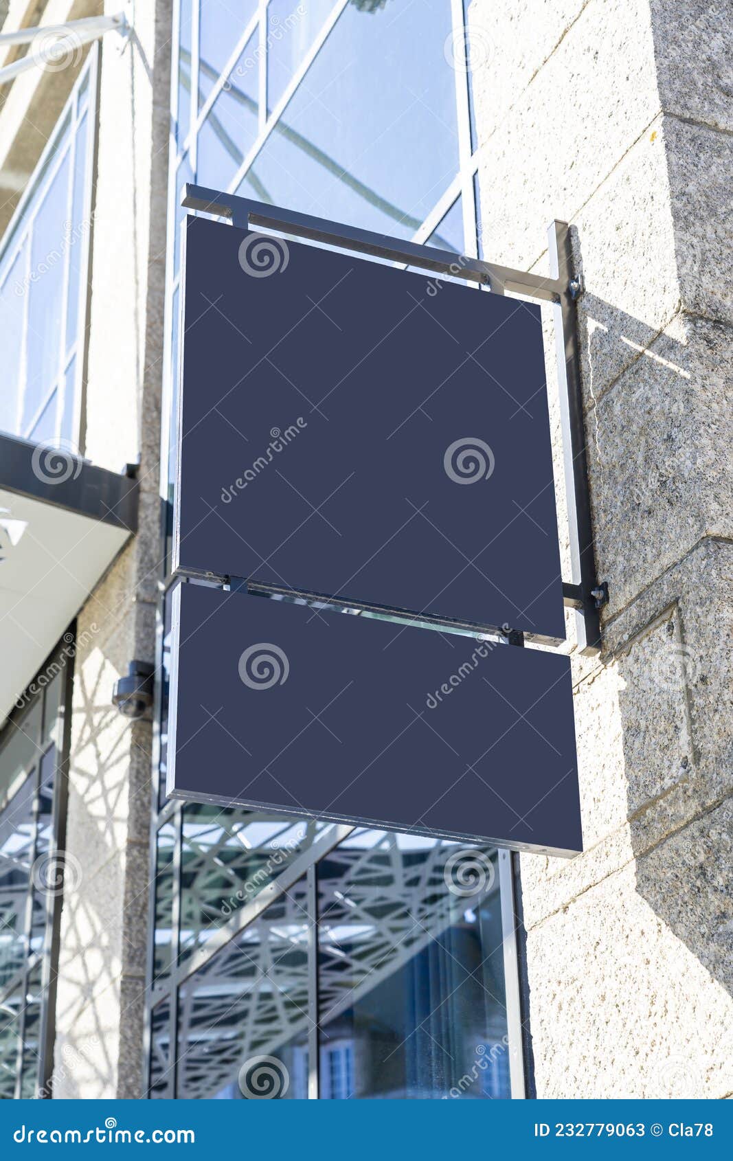 Double City Sign Logo Mockup Stock Image - Image of background, facade ...