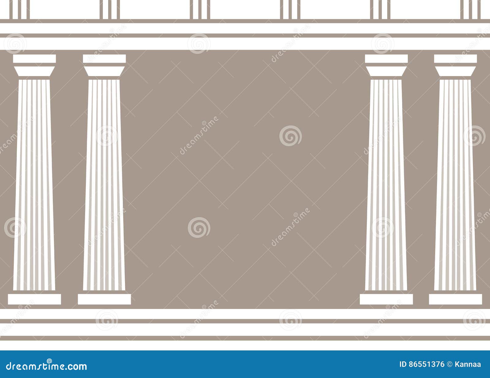 Double Classic Pillars Arc Isolated on Brown Background Stock Vector ...