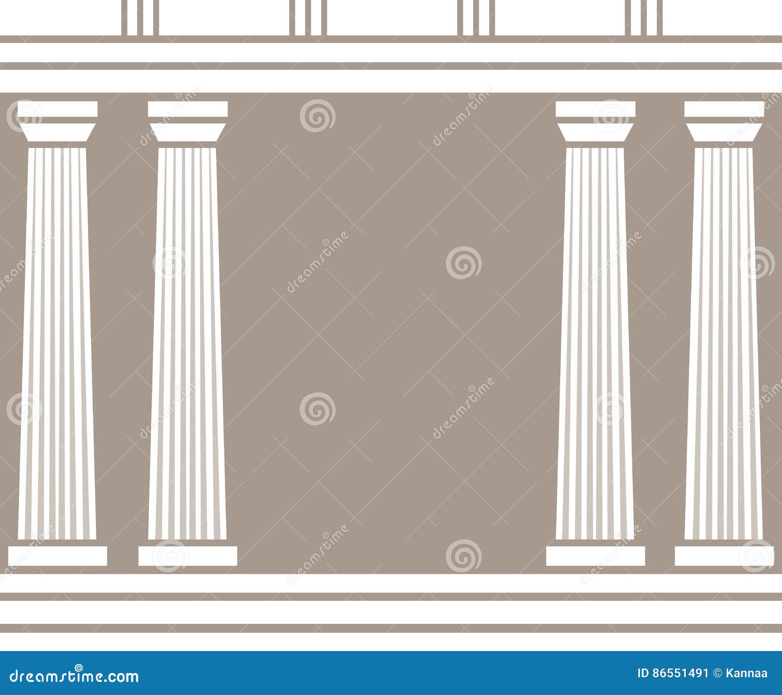 Double Classic Pillars Arc Isolated on Brown Background Stock Vector ...