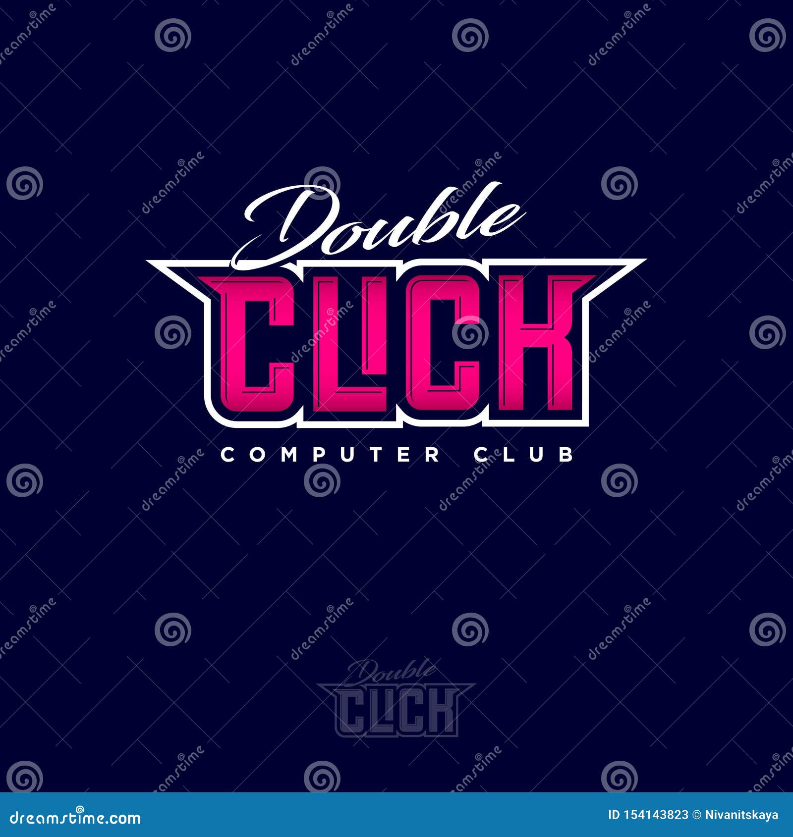 Double Click Computer Club Emblem. Computing and Game Club Logo Stock ...