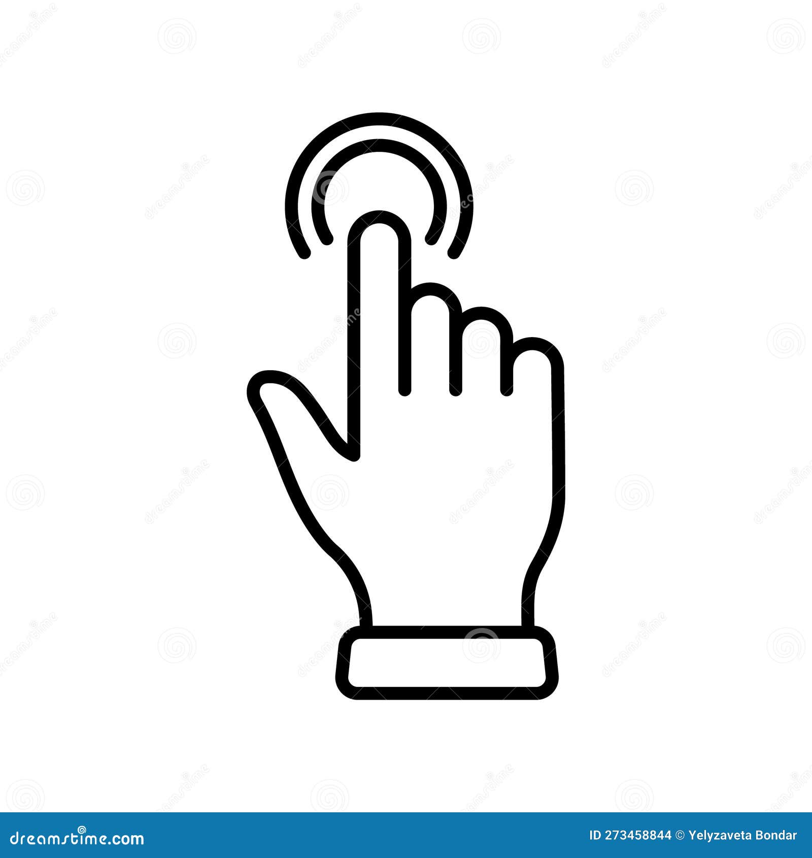 Double Click Gesture of Computer Mouse. Pointer Finger Black Line Icon ...