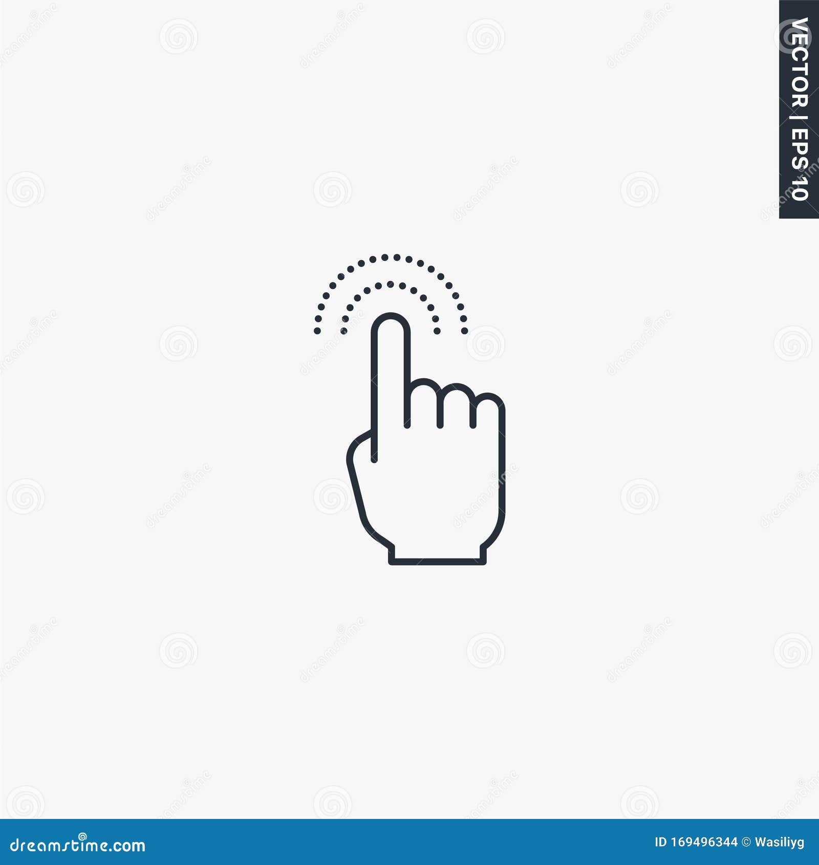 Double Click Icon, Linear Style Sign for Mobile Concept and Web Design ...