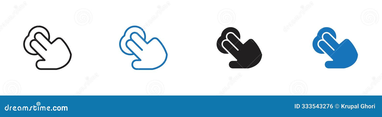 Double Click Icon Icon Vector Set Outline Stock Illustration ...