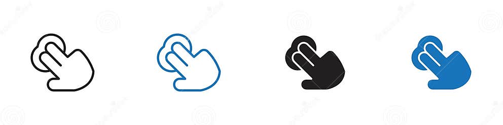 Double Click Icon Icon Vector Set Outline Stock Illustration ...