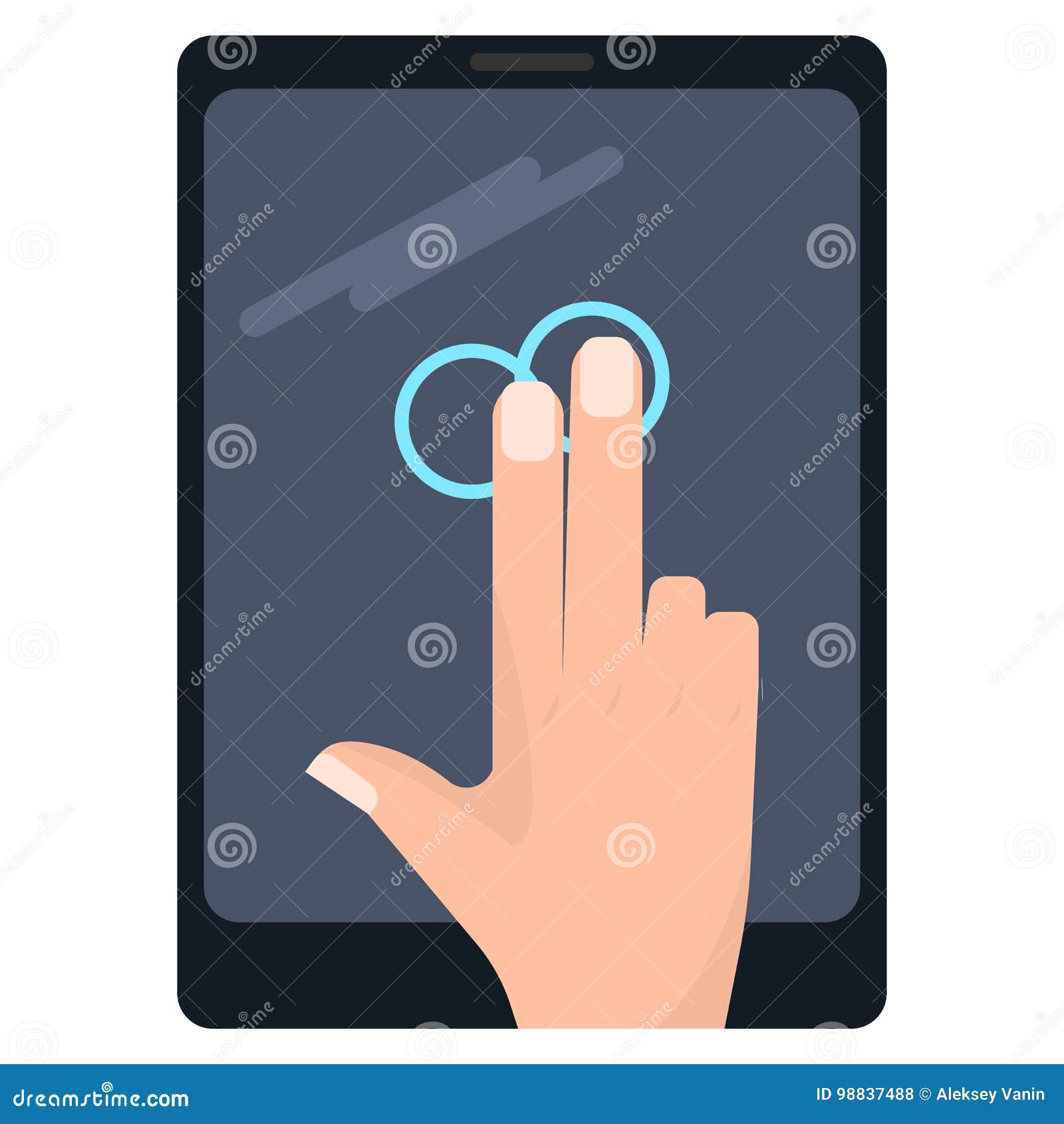 Double Tap Gesture, Hand Cursor Of Computer Mouse Black Silhouette Icon ...