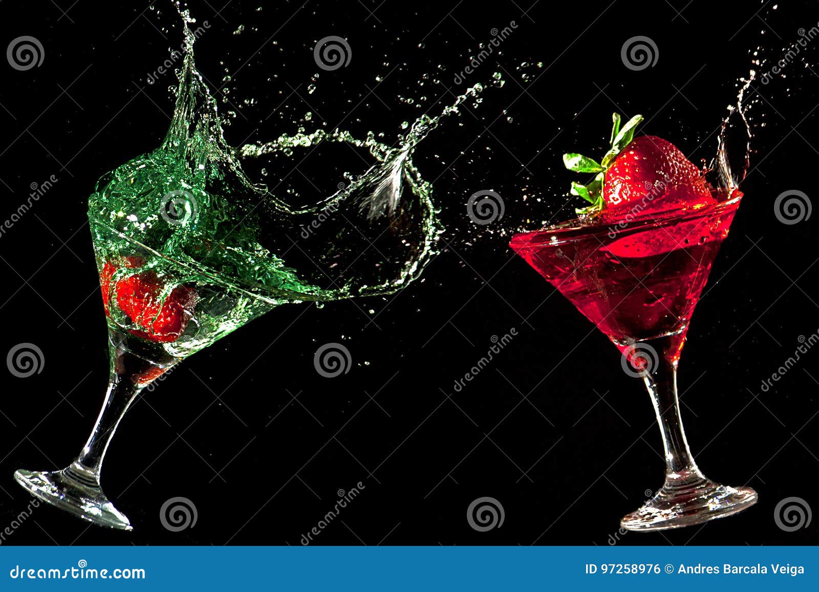 Double Cocktail stock photo. Image of splash, refreshing - 97258976