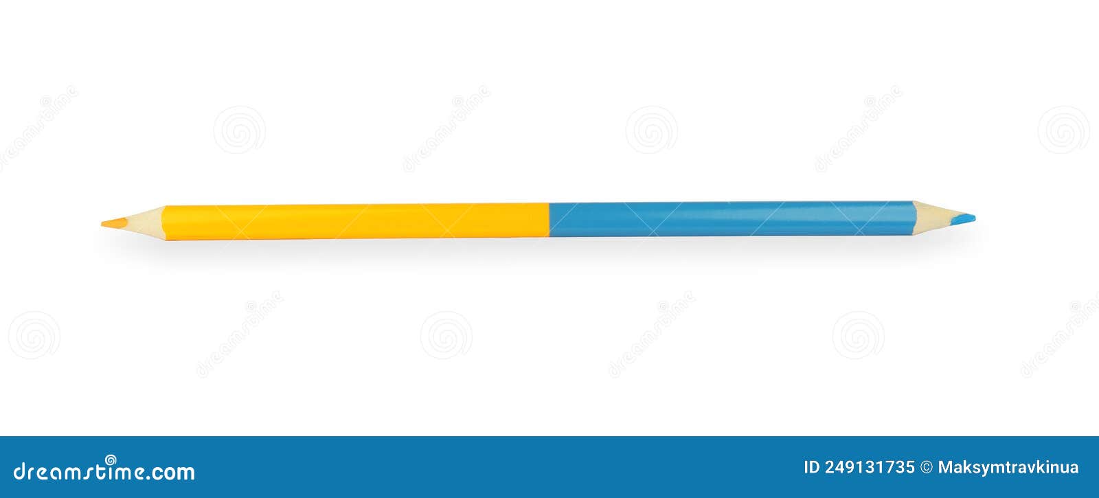 Double Color Pencil Isolated on White Background. Stock Image - Image ...