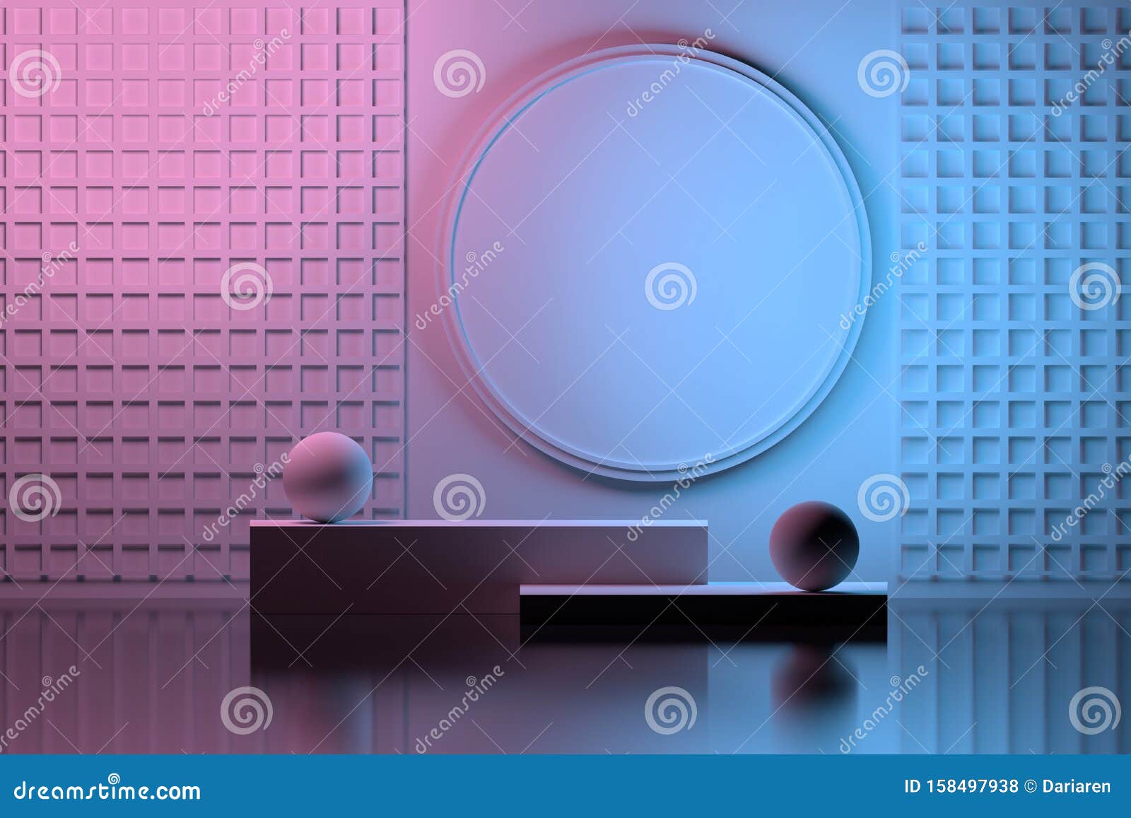 Double Colored with Pink and Blue Light Indoor Presentation Composition ...