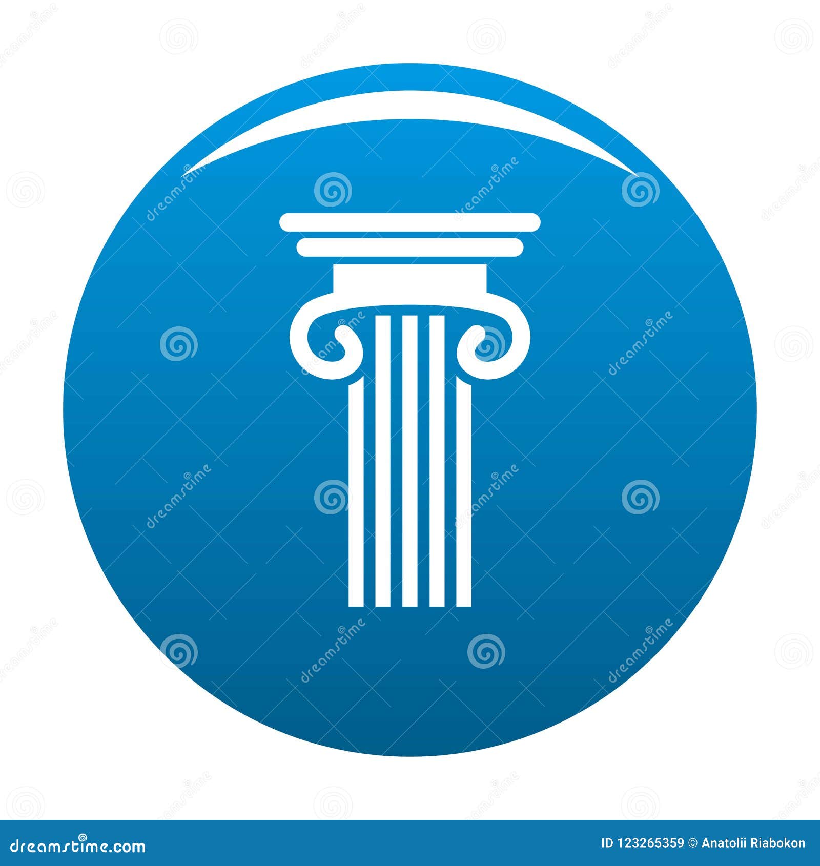 Double Columned Column Icon Blue Stock Illustration - Illustration of ...