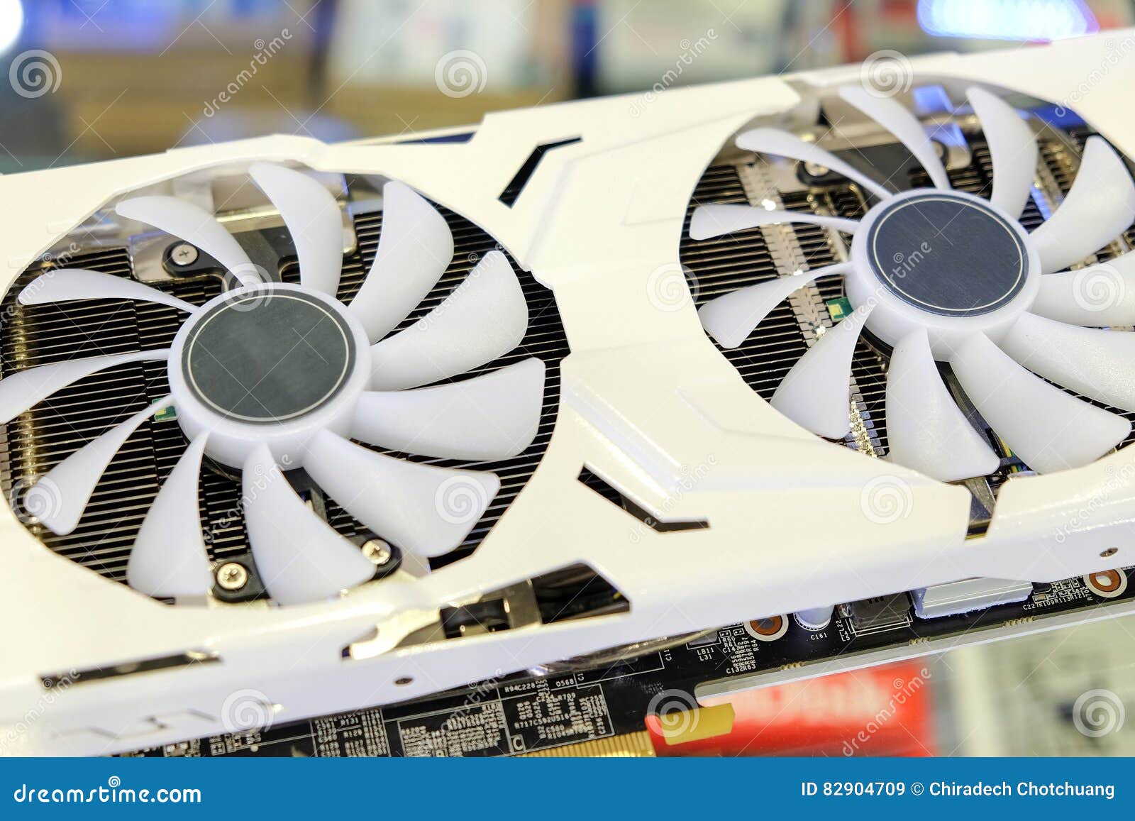 Double Cooling Fan of Graphic Card Stock Image - Image of overclocked ...