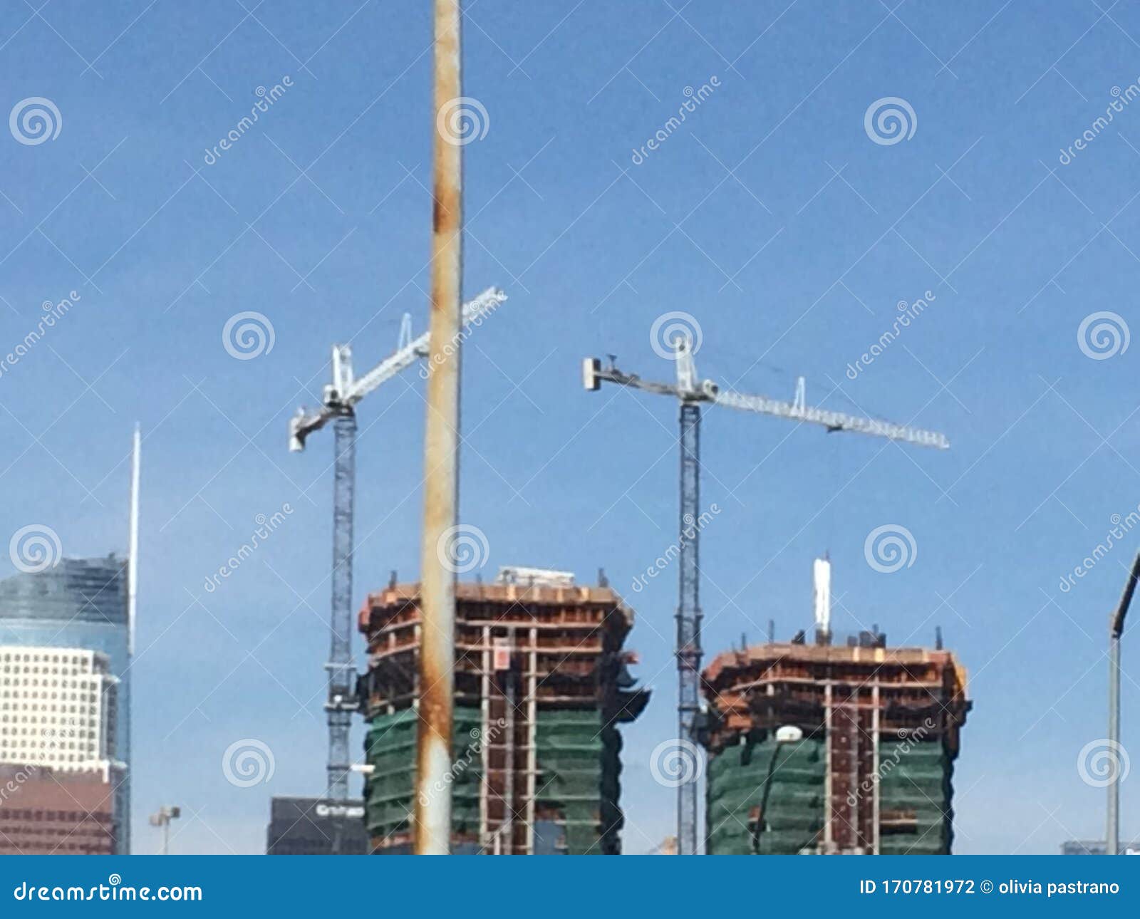 Double crane tower stock photo. Image of crane, tower - 170781972