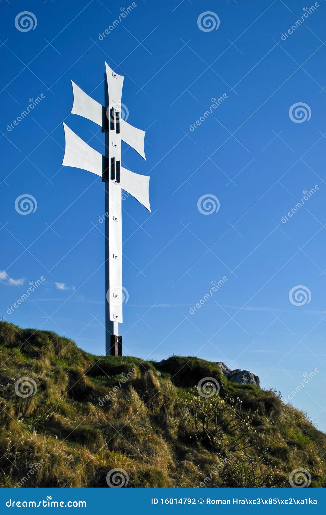 Double cross stock photo. Image of crucify, clouds, christian - 16014792