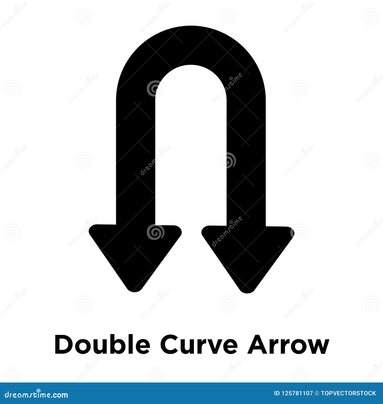 Double Curve Arrow Icon Vector Isolated on White Background, Log Stock ... Double Curve Arrow Icon Vector Isolated on White Background, Log Stock ...