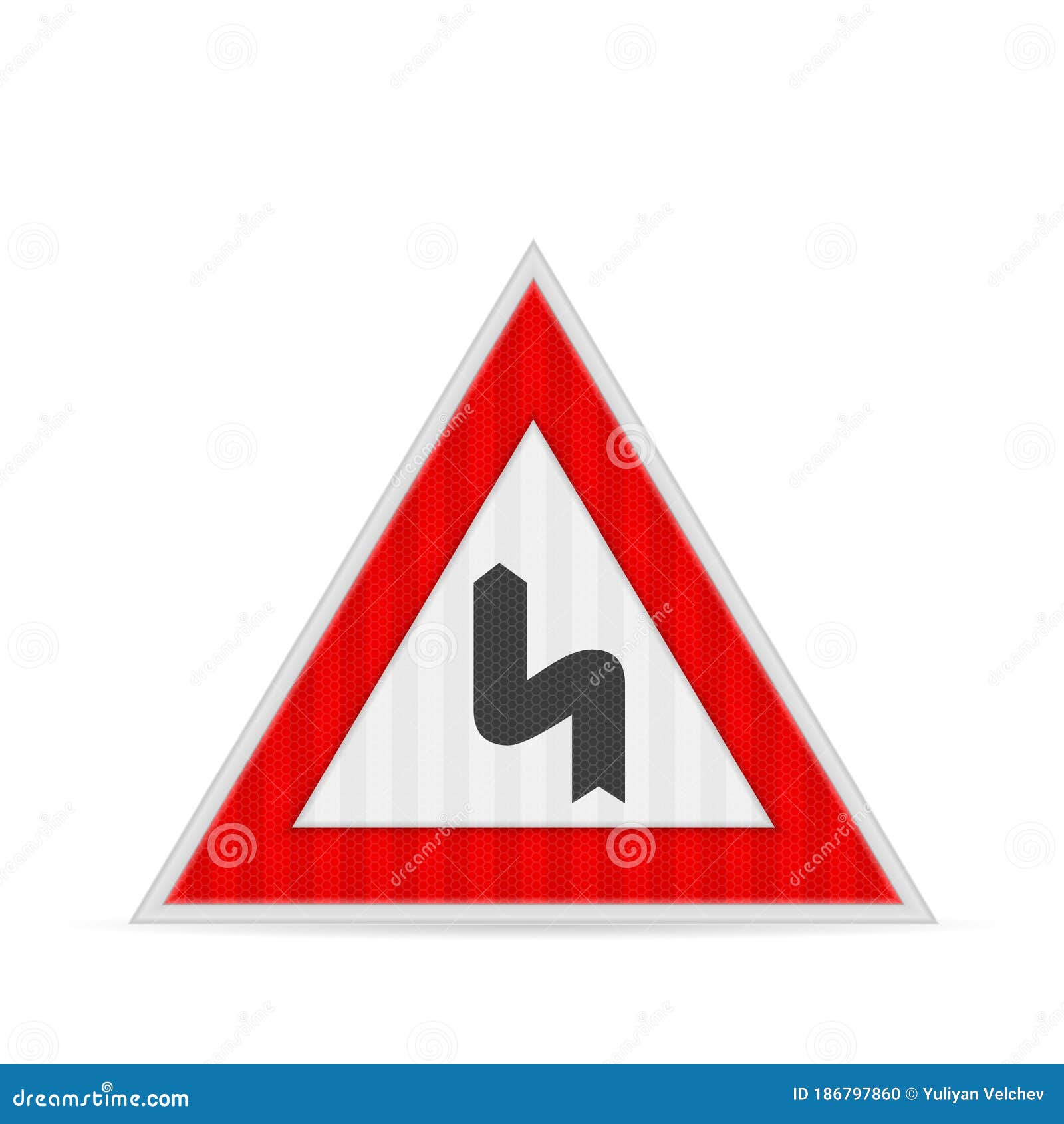 Double curve road sign stock vector. Illustration of travel - 186797860