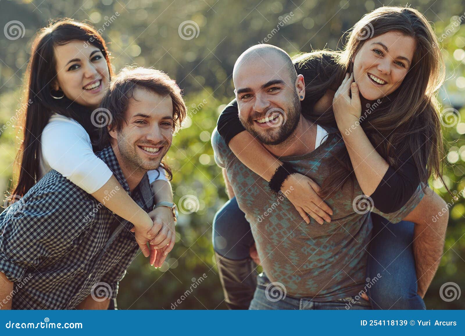 Double Dates are Double the Fun. Two Happy Couples Out on a Double Date ...